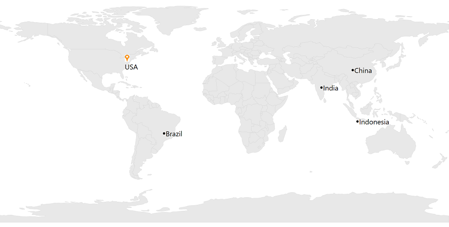 Markers in WPF Maps control | Syncfusion